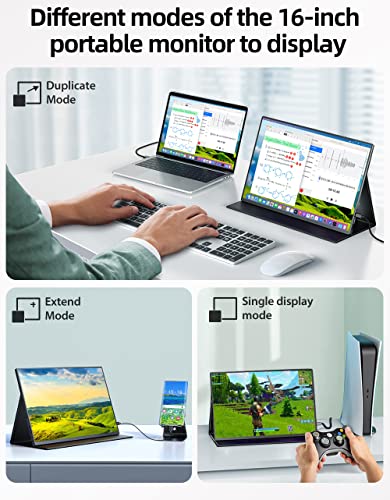 EVICIV Portable Monitor, 16 Inch 2K Gaming Monitor, 2560 * 1600 ...